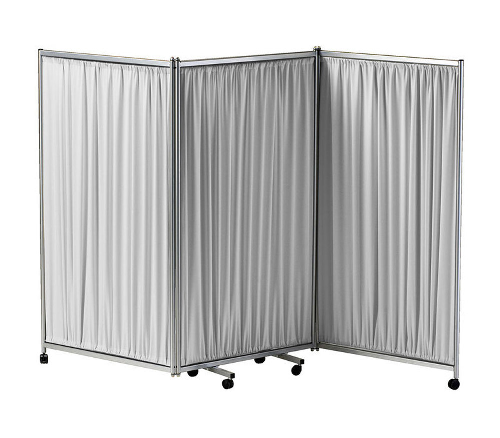 MOBILE PRIVACY SCREEN - THREE PANELS GREY CURTAINS #1360 1 PANEL ...