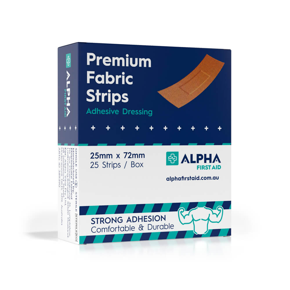 Alpha First Aid Premium Fabric Strips (25) 25mm X 72mm - Alpha Sport